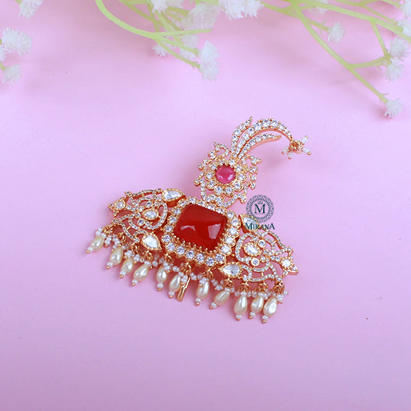 Kabir Ruby Red Pearl Polki Designer Kalangi
