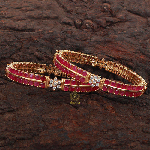 Molly Ruby CZ Designer Bangles