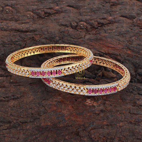 Bailey Ruby CZ Designer Bangles