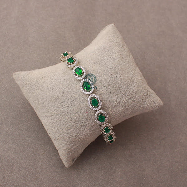 Freya Emerald Green CZ Designer Bracelet