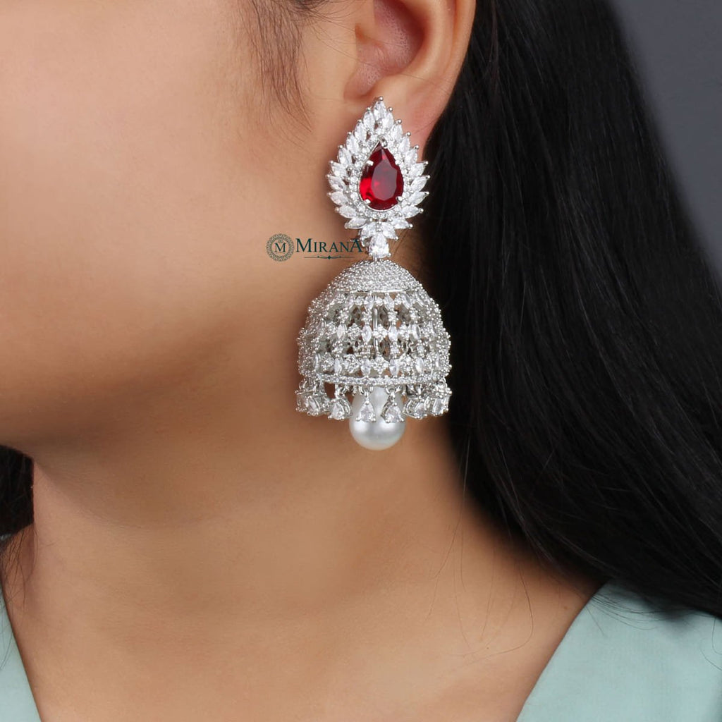 Pear Motif Colored Jhumkas